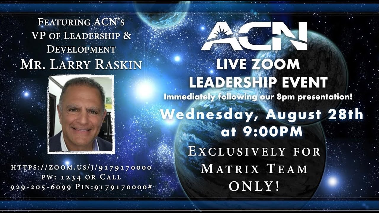 ACN VP pf Leadership and Development . Mr Larry Raskin 8/28/24 - YouTube