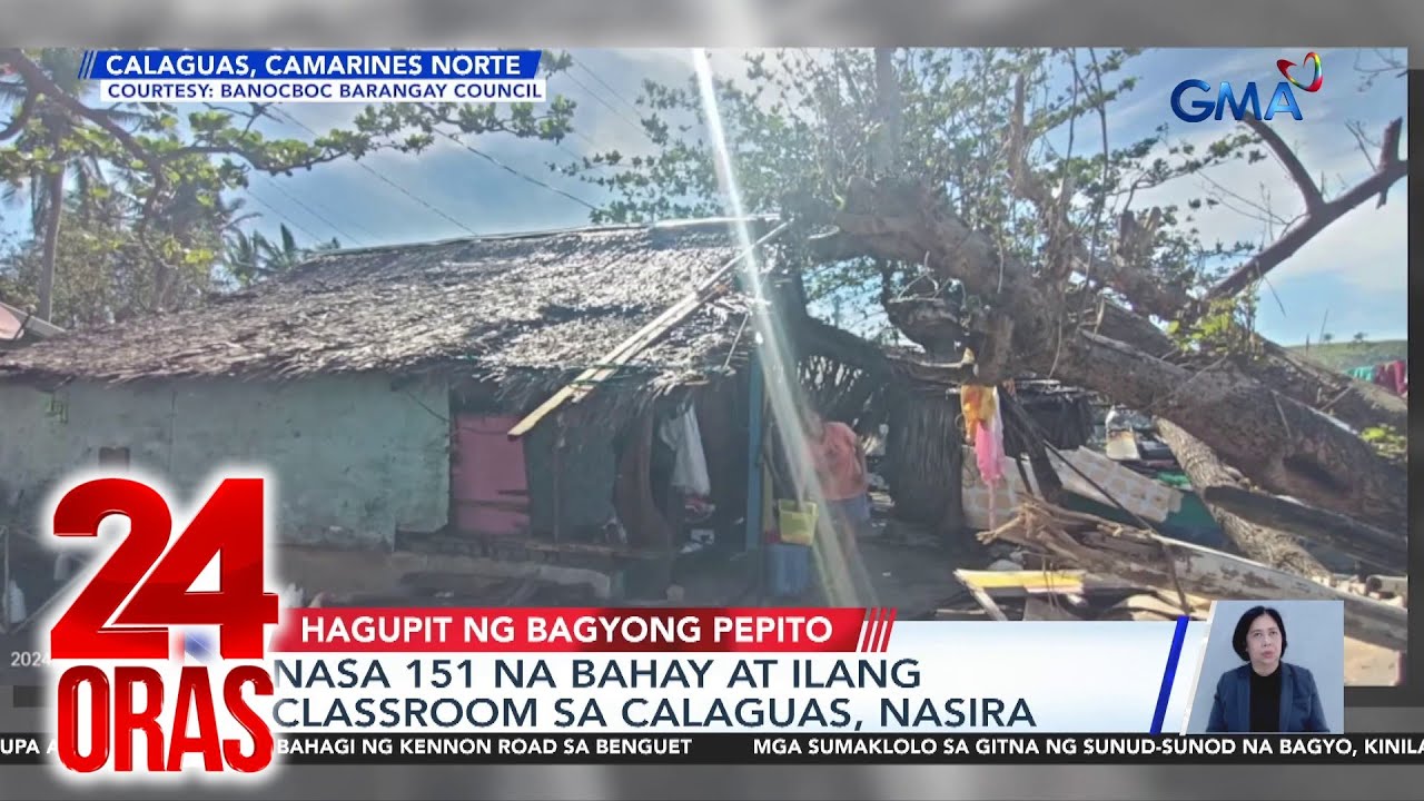 Nasa 151 na bahay at ilang classroom sa Calaguas, nasira | 24 Oras ...