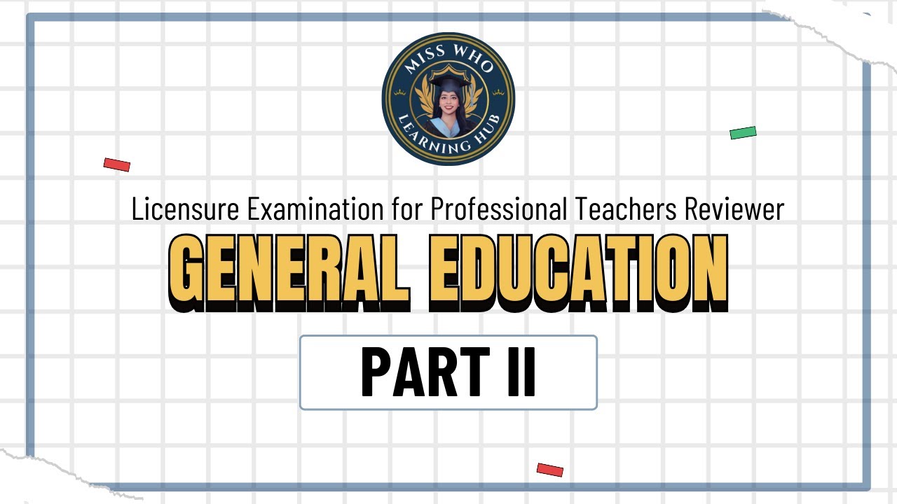 PART II GENERAL EDUCATION LET REVIEWER SEPT 2024 - YouTube