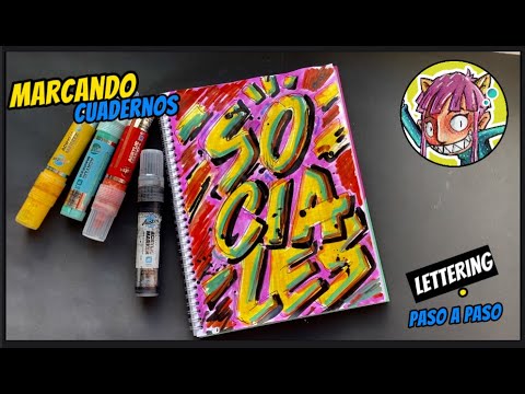 PASO A PASO como Marcar CUADERNO escolar SOCIALES con LETTERING ...