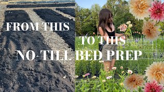 NO-TILL GARDEN BED TUTORIAL | flower farm update