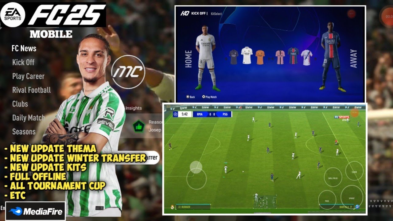 FIFA 16 MOD EA FC25 MOBILE CAREER MODE ALL TOURNAMENT CUP UPDATE ...