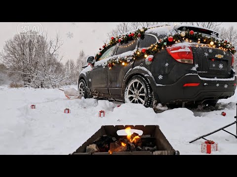 WINTER RIVER BEACH.MEAT DINNER IN ROAD TO St.Petersburg. ЗИМНИЙ БЕРЕГ ВОЛГИ. ШАШЛЫК ПО ДОРОЕ В ПИТЕР