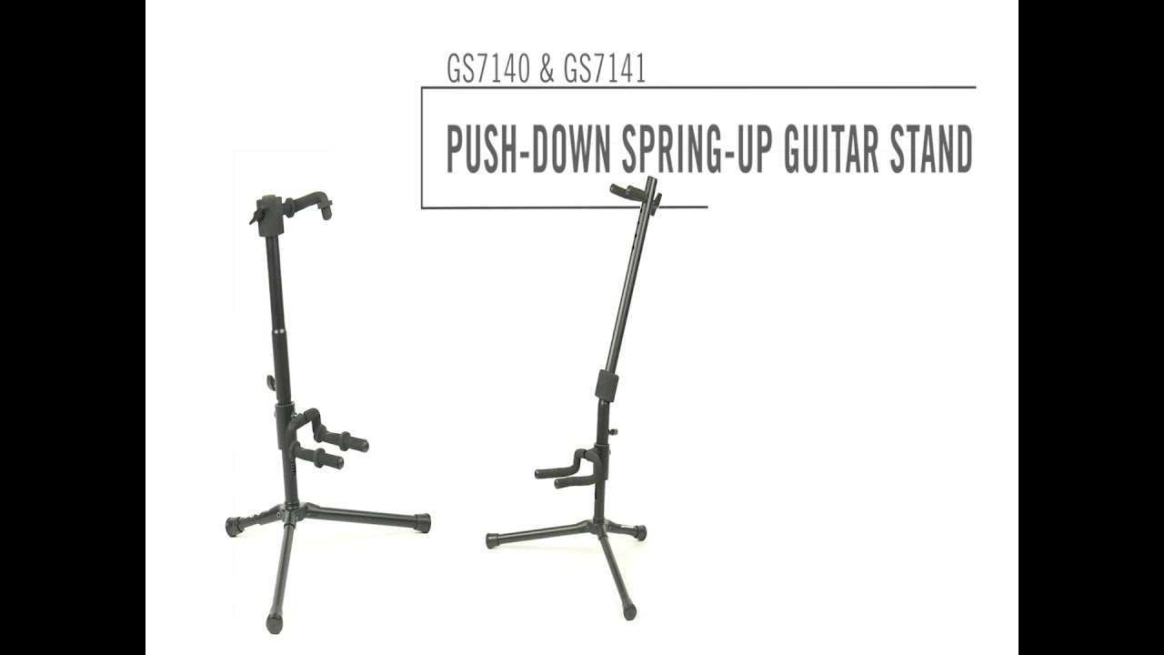 Push-Down Spring-Up Guitar Stands | GS7140 & GS7141 - YouTube
