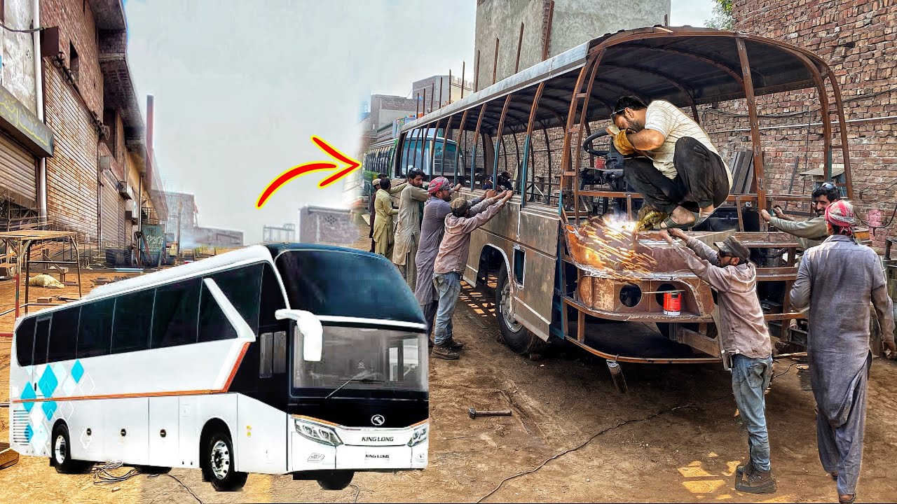 Handmade Passenger Bus Making in Local Workshop|| Manufacturing ...
