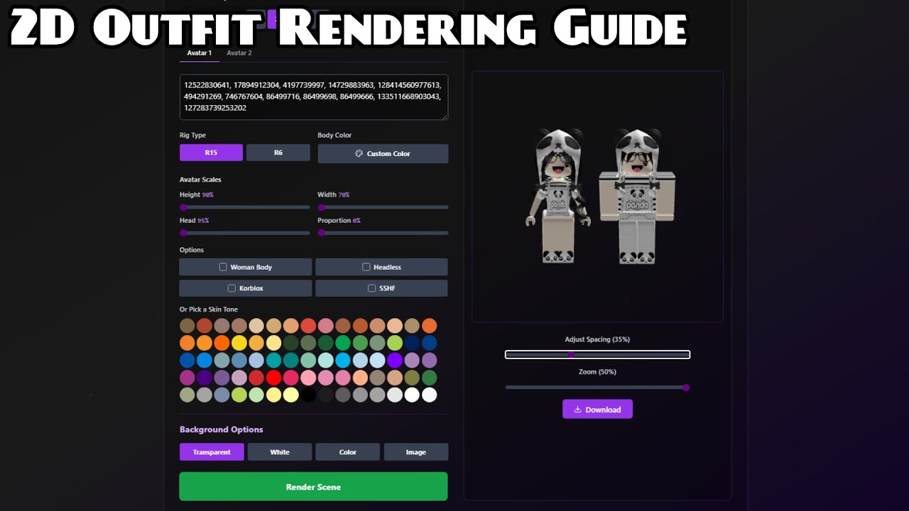 Roblox Outfit ID Extractor Script + 2D Rendering Guide - YouTube