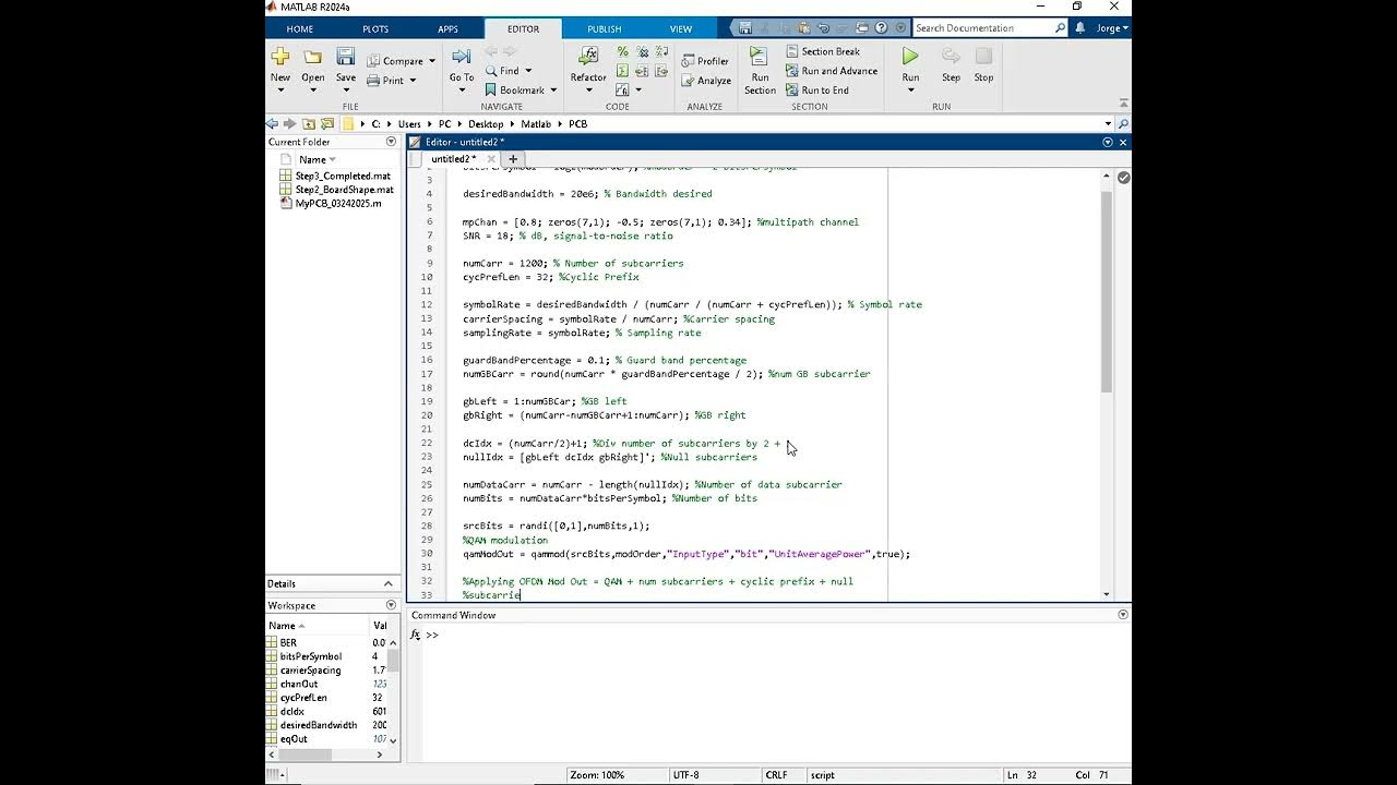 Example of OFDM plot using Matlab - QAM - Spectrum Analyzer - YouTube