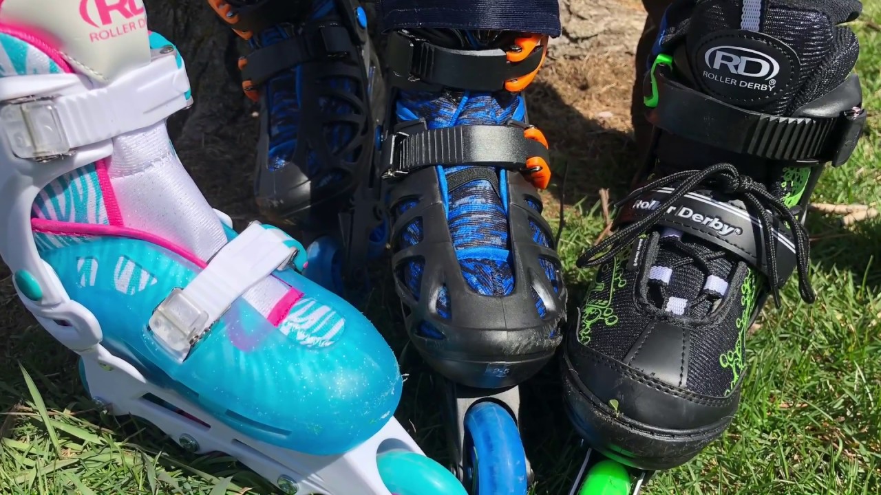 Kids Using Roller Derby Skates to Learn to Skate - YouTube
