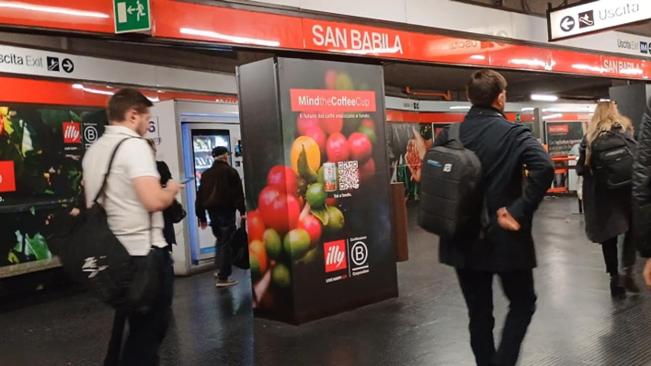 The Face of Milan Italy Underground Red Metro Line - YouTube