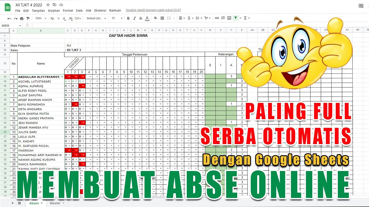 Membuat Absensi Online Dengan Google Sheets LENGKAP - YouTube