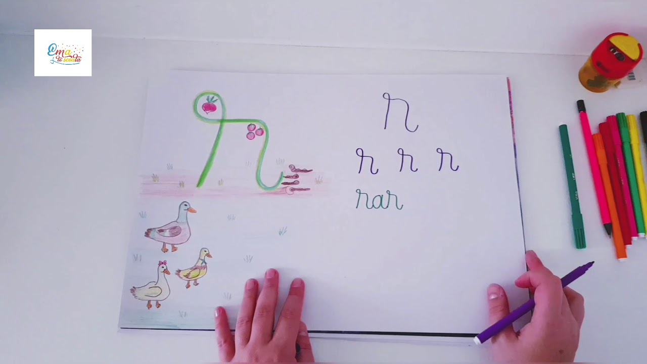 Ora de scriere - Litera r mic de mana - YouTube