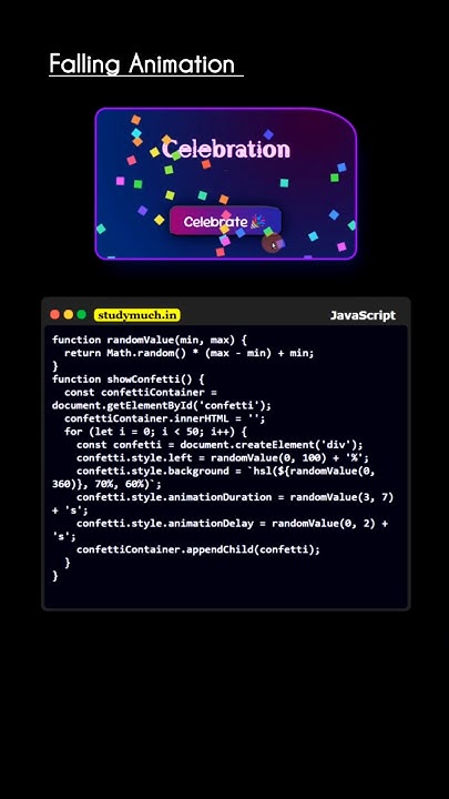 Falling Animation with JavaScript #shorts #coding #animation - YouTube