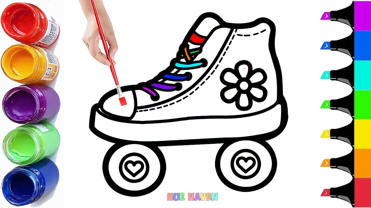 How to Draw a Roller Skates | Easy Step By Step Tutorial #246 - YouTube