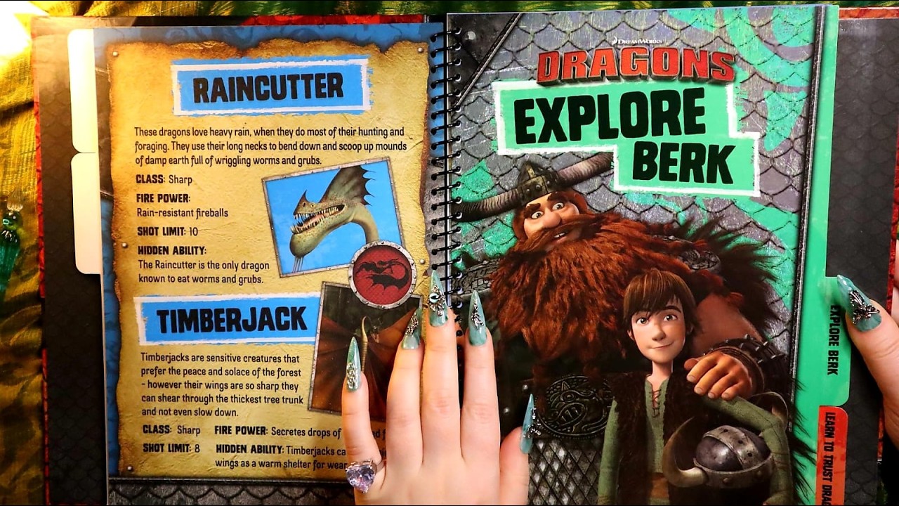 ASMR Book Tapping, Tracing, Page Turning 📕 How To Train Your Dragon ...