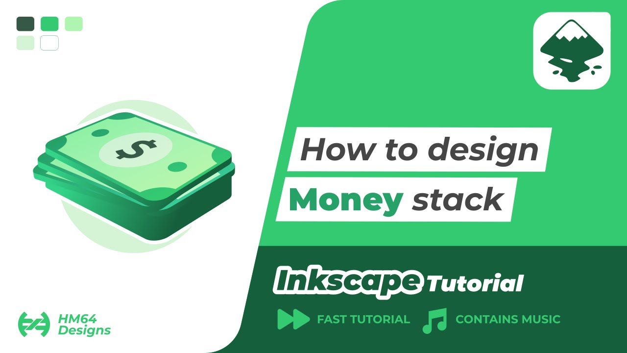 inkscape fast tutorial - Design Money stack - YouTube