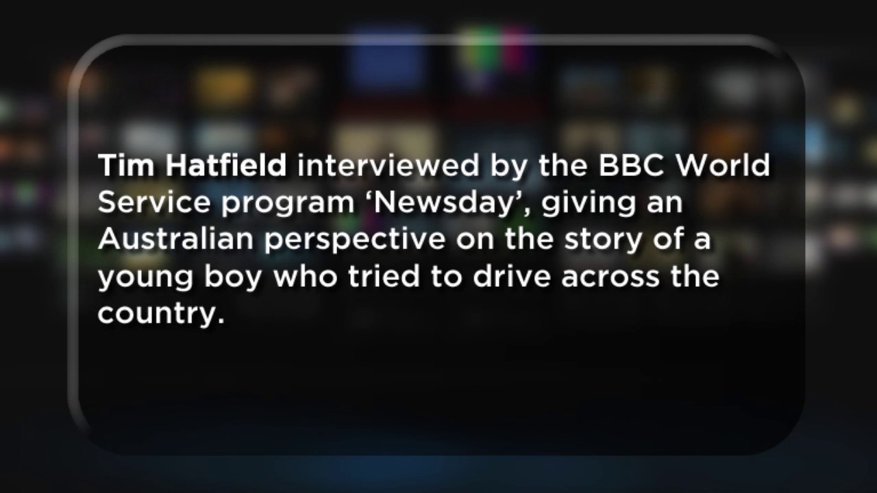 Tim Hatfield interviewed by the BBC World Service. - YouTube