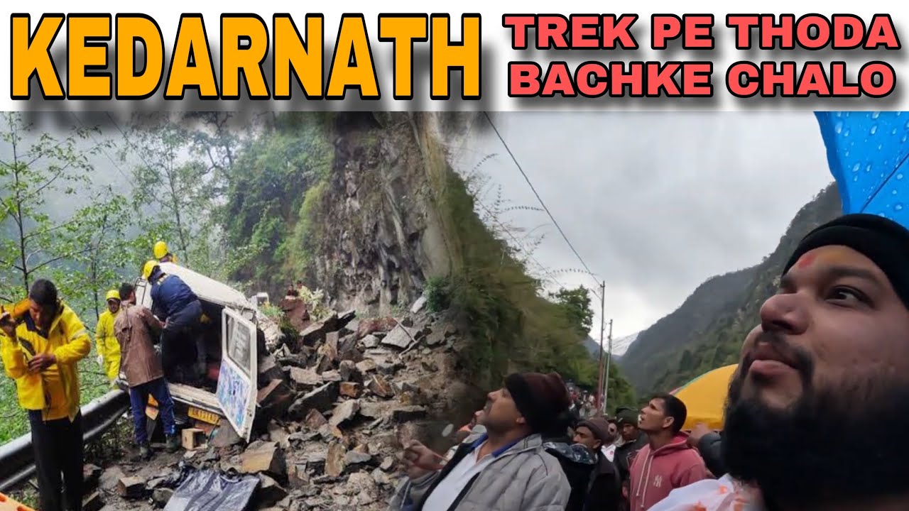 Kedarnath Dham se utarte hue itna bada patthar gira | Final Part of ...