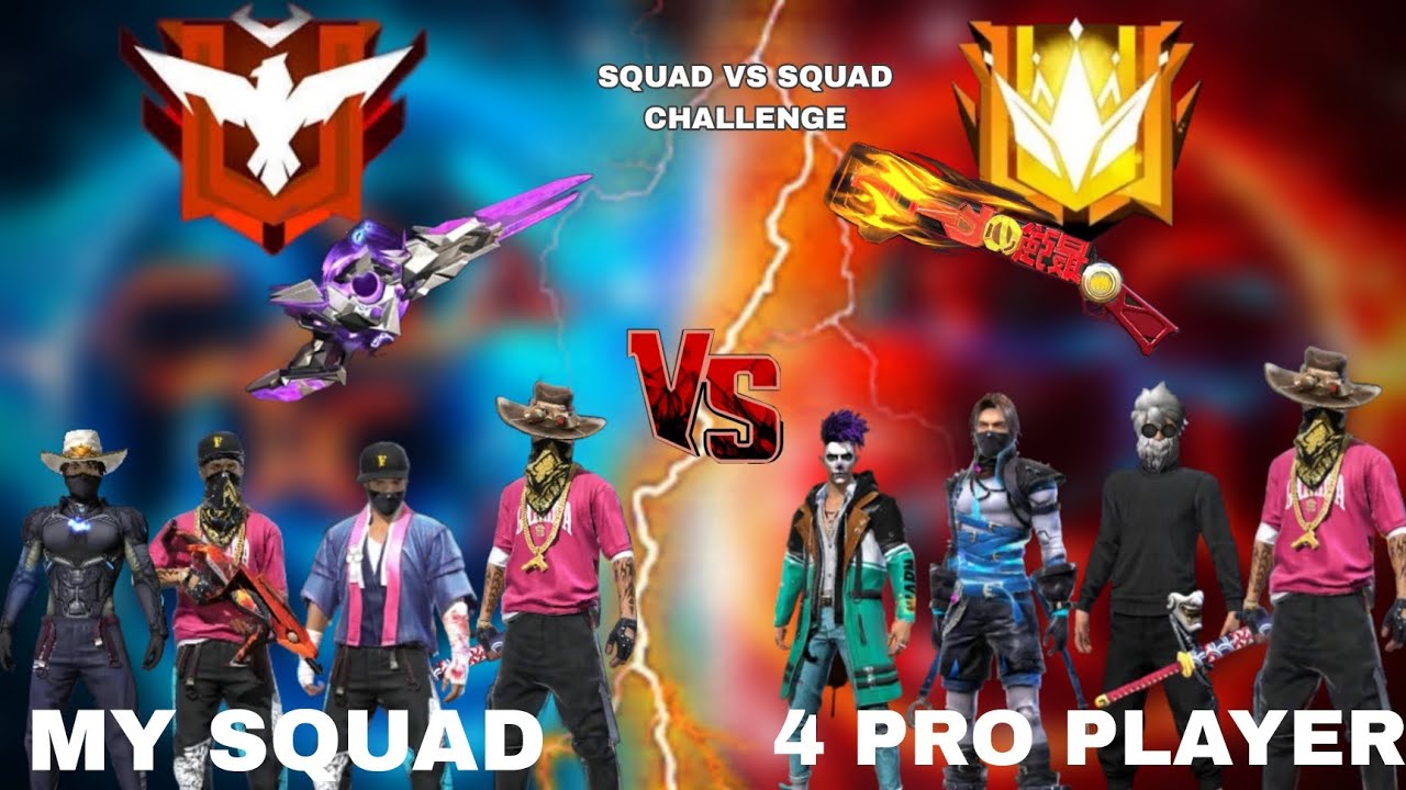 MY SQUAD VS 4 PRO PLAYER SQUAD \\ 4 VS 4 INTENSE BATTLE EVER \\ WHO WON ...