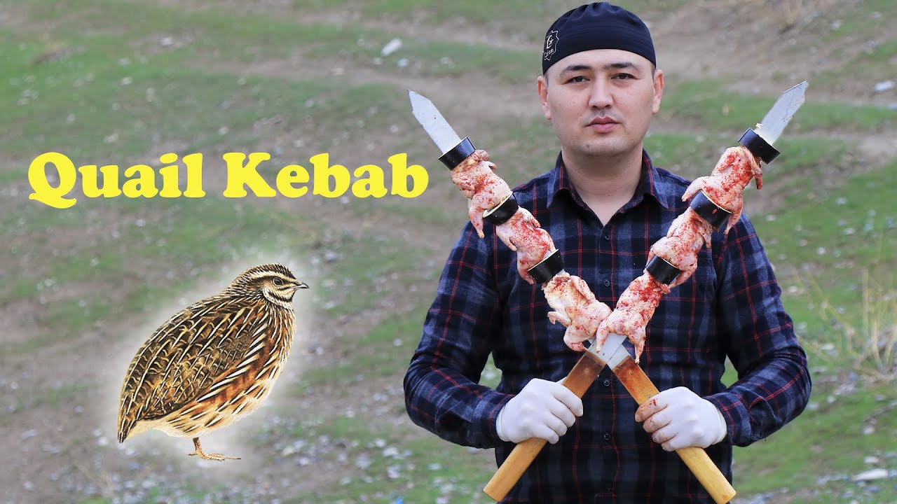 Giant Quail Sikh Kebab | Uzbek Local Food | ASMR Cooking - YouTube