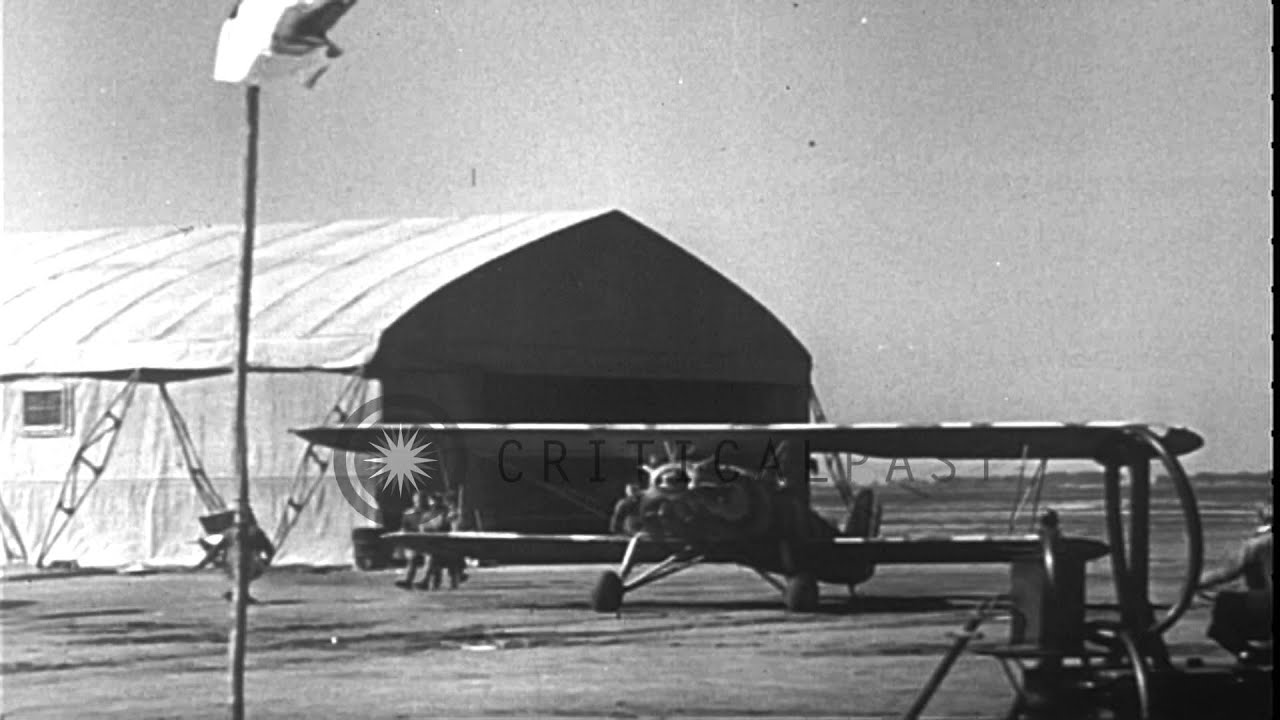 The landing and formation of German biplanes during World War I. HD ...