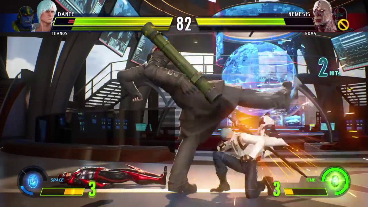 MARVEL VS. CAPCOM: INFINITE - Dante & Thanos VS Nemesis & Nova - YouTube