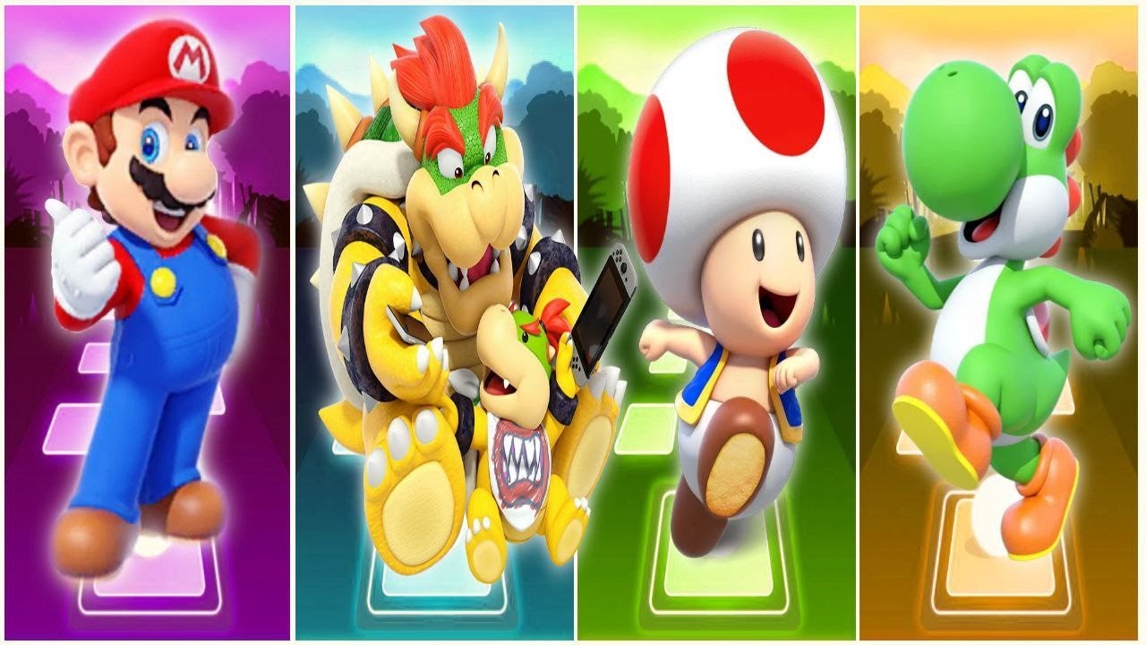 "Super Mario Tiles Hop Gameplay – Play as Mario, Luigi, Peach & Yoshi ...