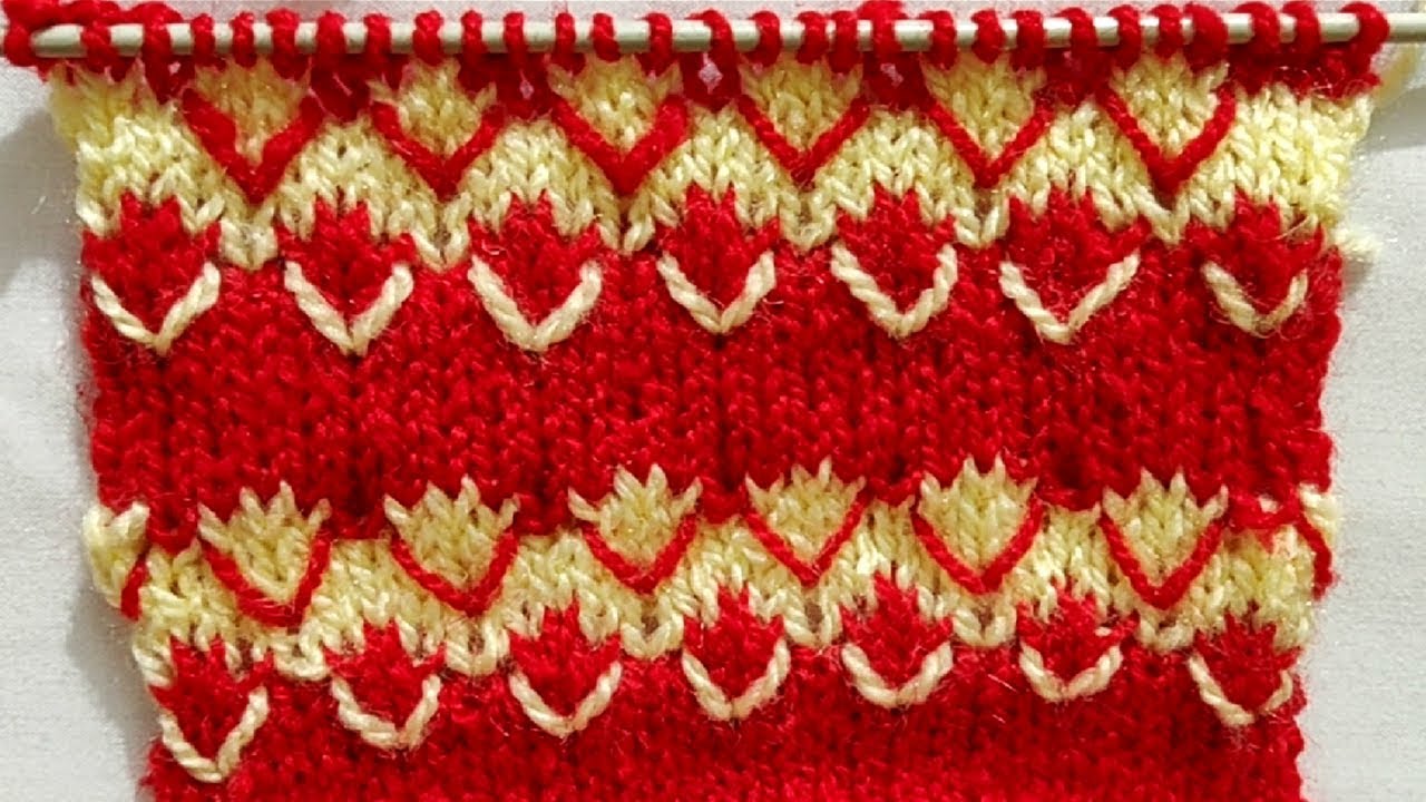 Very Easy Two Colour Knitting Pattern : Kriti Knitting - YouTube