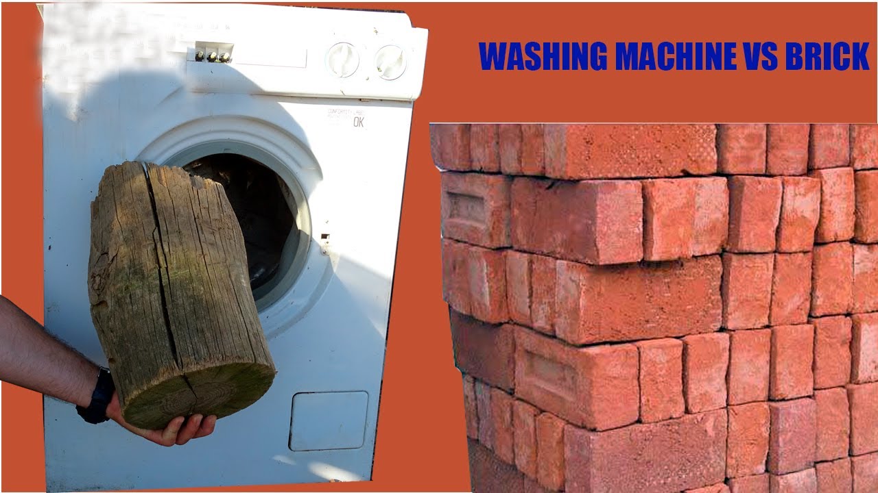 Experiment: Washing Machine vs Brick and Wood Trunk - YouTube