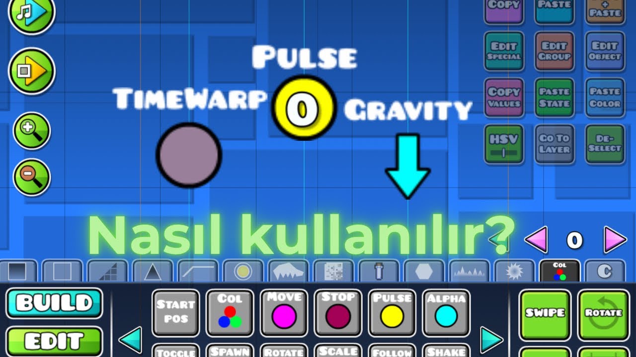 Pulse, Time Warp ve Gravity trigger nasıl kullanılır? @RobTopGames # ...