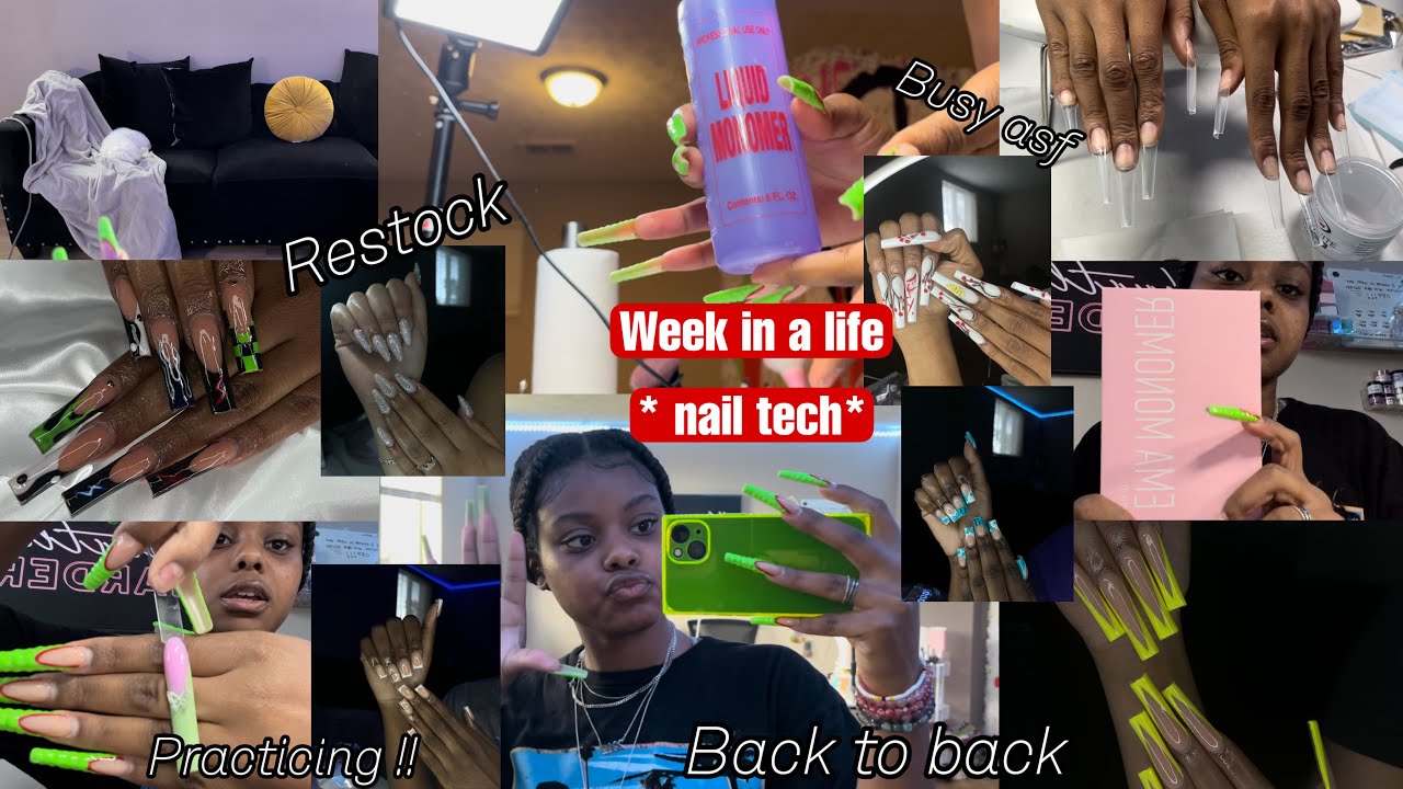 Week in a life of a nail tech| charms haul + back to back clients + new ...