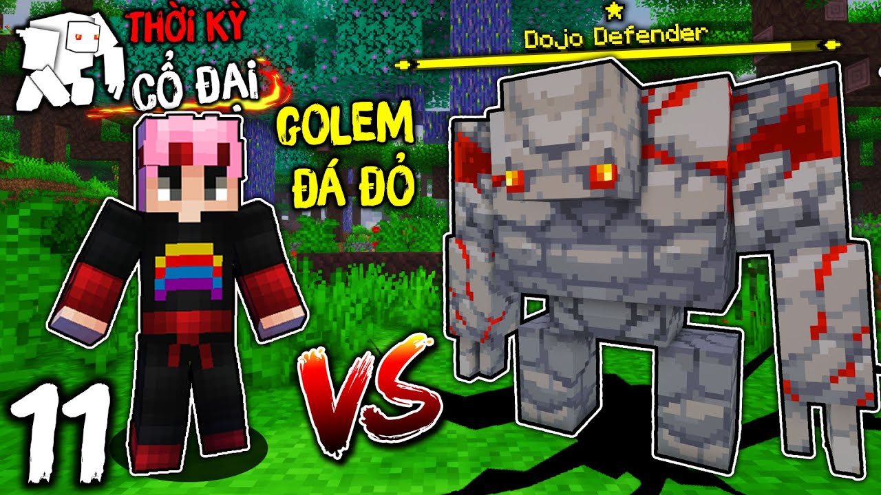 MINECRAFT THỜI KỲ CỔ ĐẠI TẬP 11: KRESH CHẠM MẶT GOLEM ĐÁ ĐỎ VÀ CÁI KẾT ...