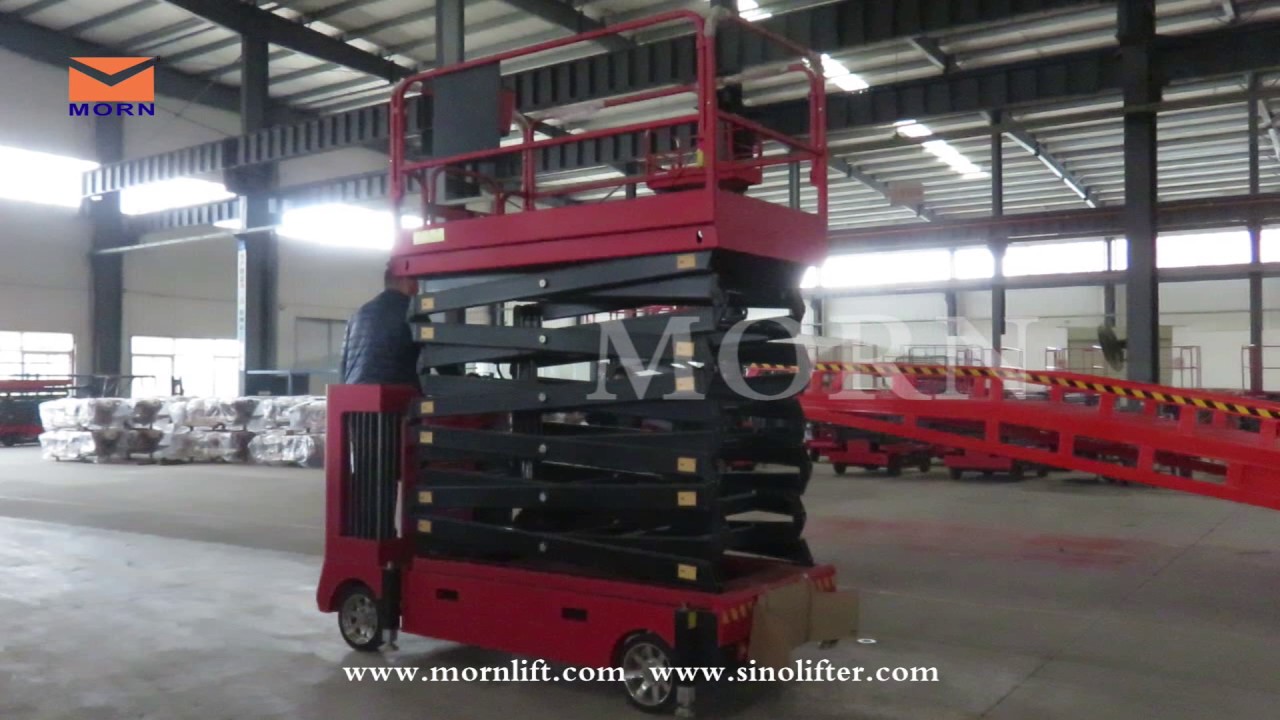 How Morn brand Self-propelled scissor lifts walk and lift? - YouTube
