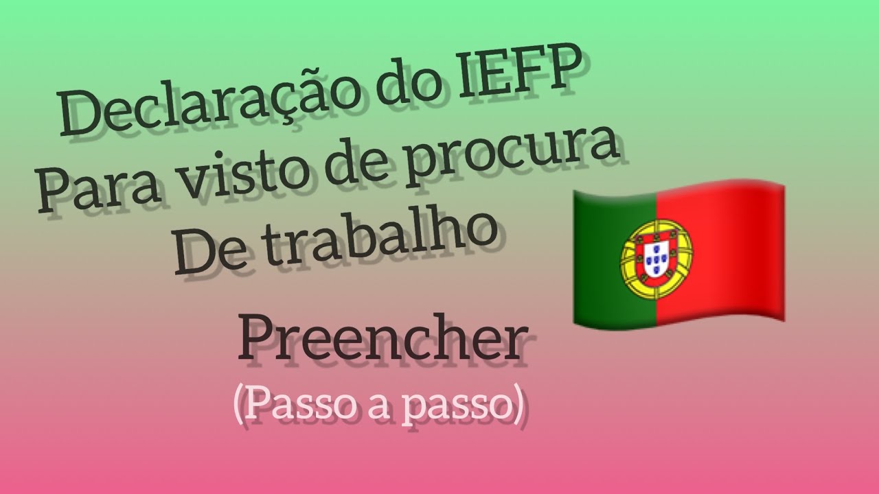 Como Preencher a Declaração do IEFP (passo a passo) - YouTube