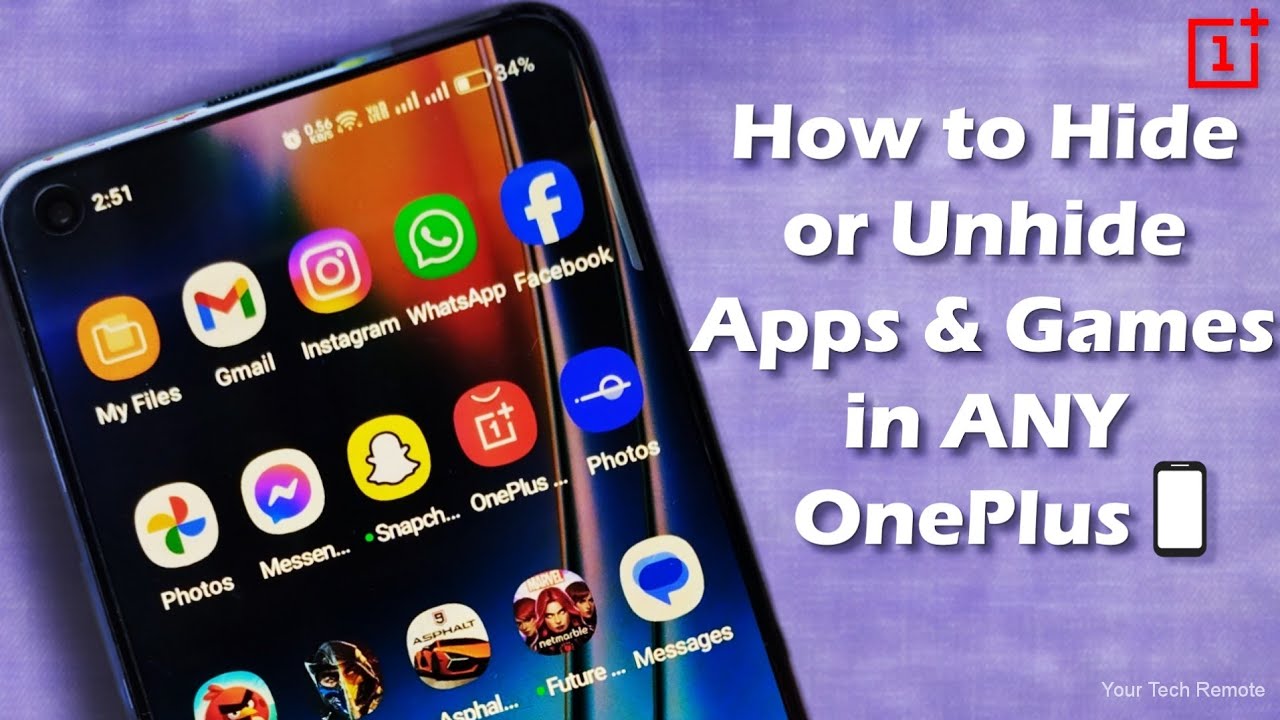 How to hide or unhide Apps and Games in any OnePlus mobile - YouTube
