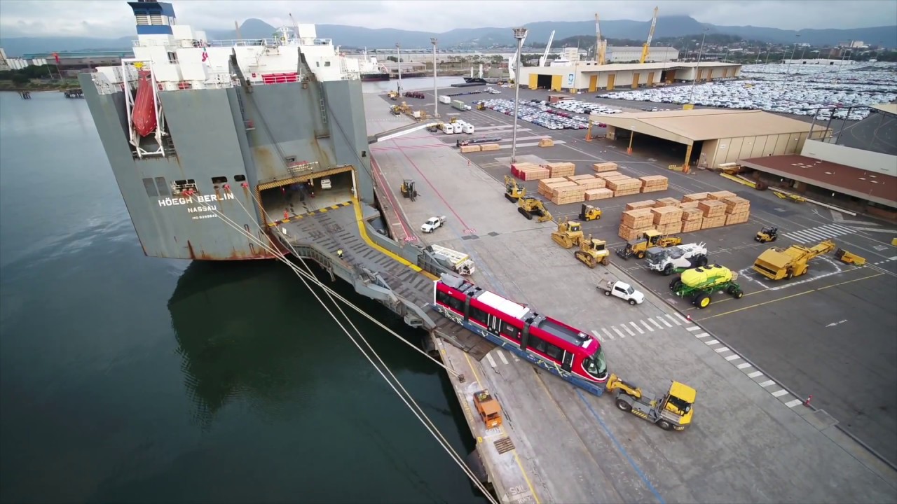 Canberra's First of 14 Light Rail Vehicles has Arrived! - YouTube