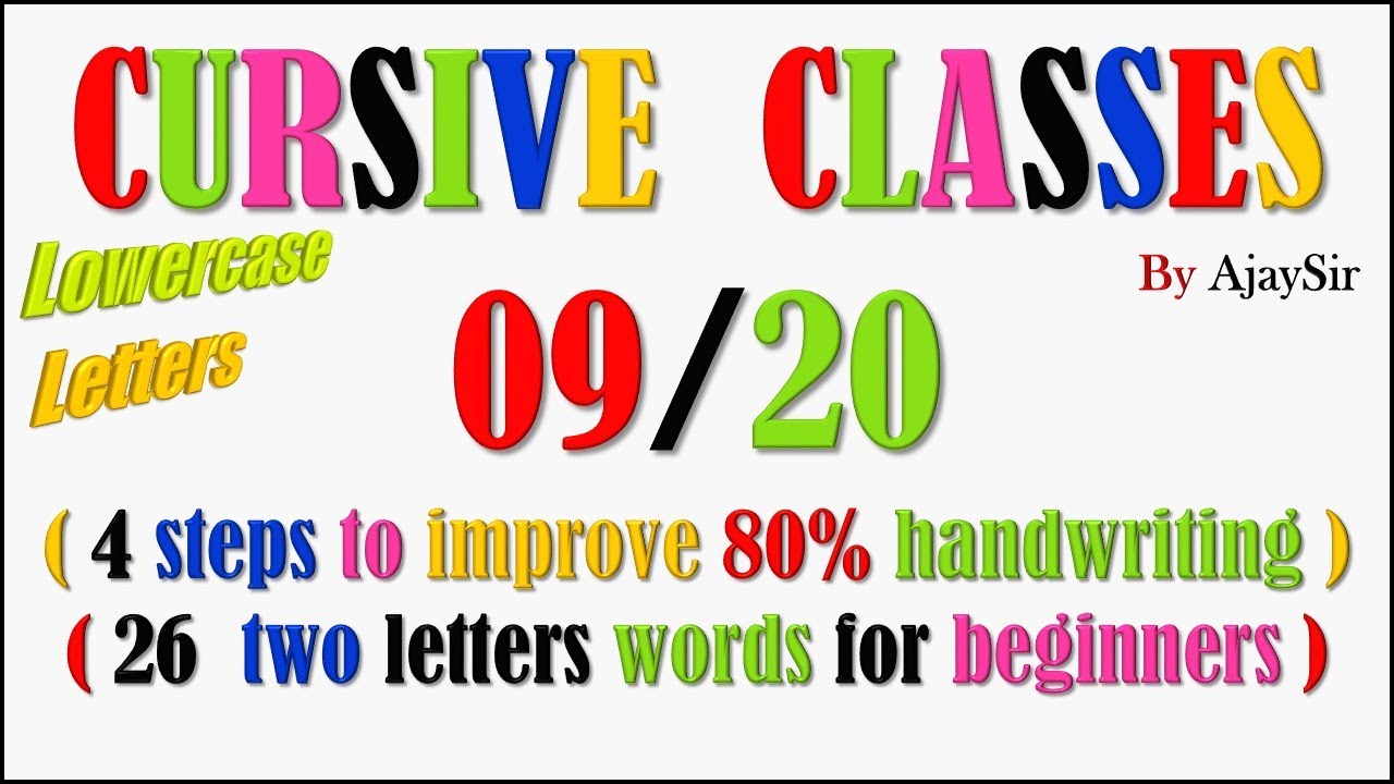 FOUR simple CURVE to improve 80% Cursive handwriting. 26 TWO letter ...