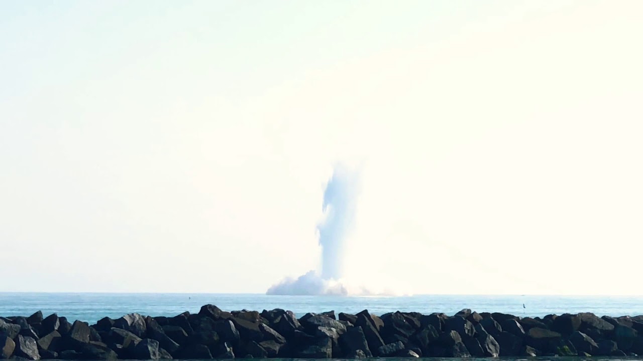 WW2 German sea mine detonation near Bognor Regis 20 May 2018 West ...