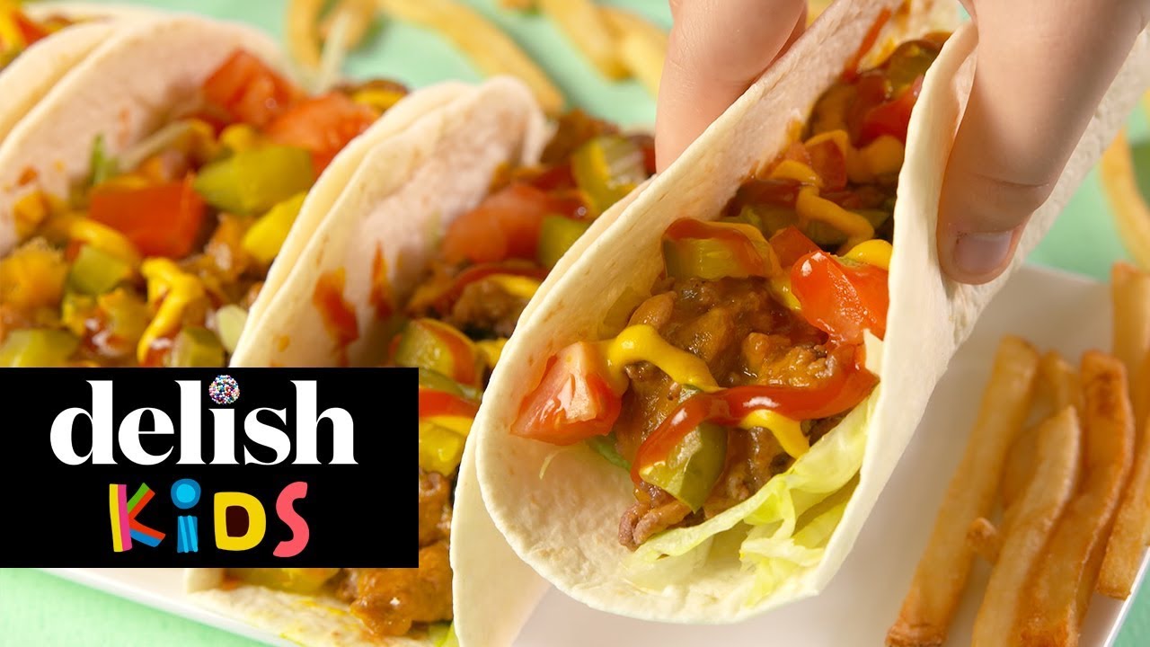 Cheeseburger Tacos | Delish Kids - YouTube