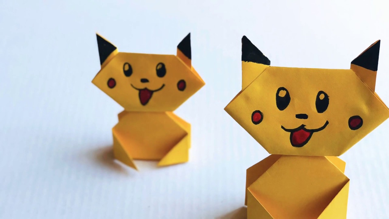 How to make Pikachu | Origami | step by step tutorial | Pokemon| Paper ...