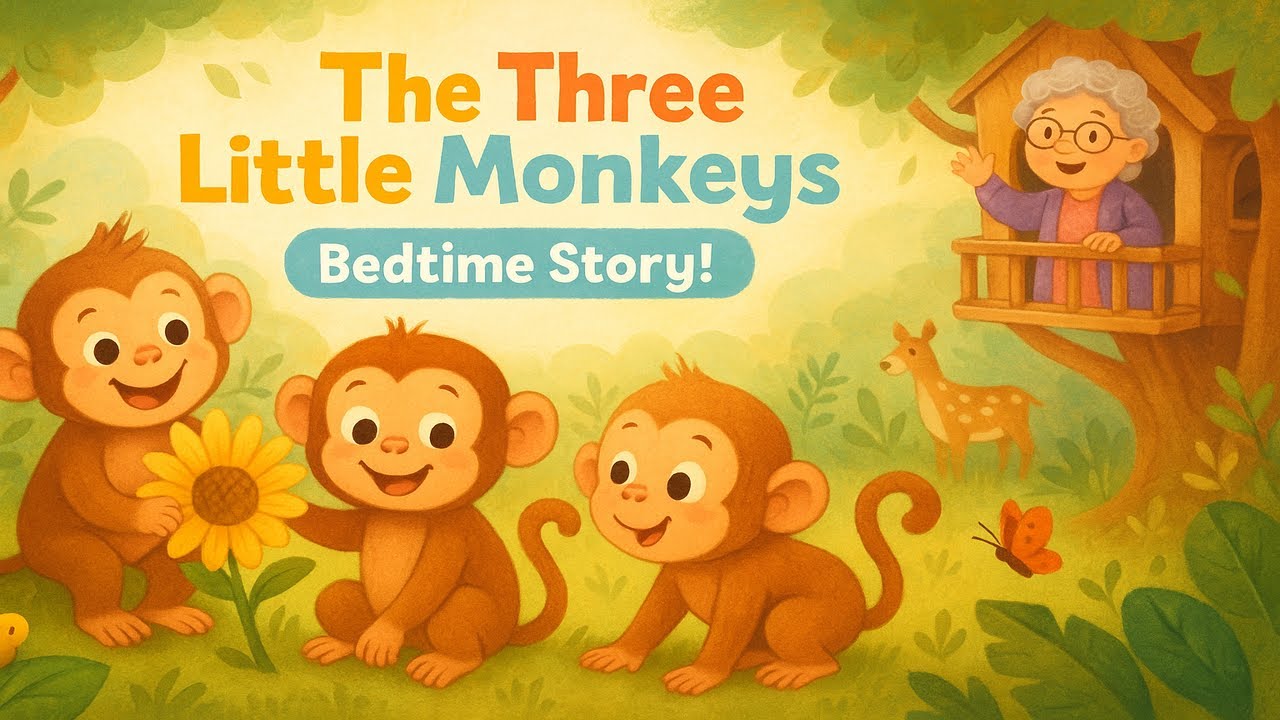 The Three Little Monkeys 🐒 | Heartwarming Jungle Bedtime Story for Kids ...