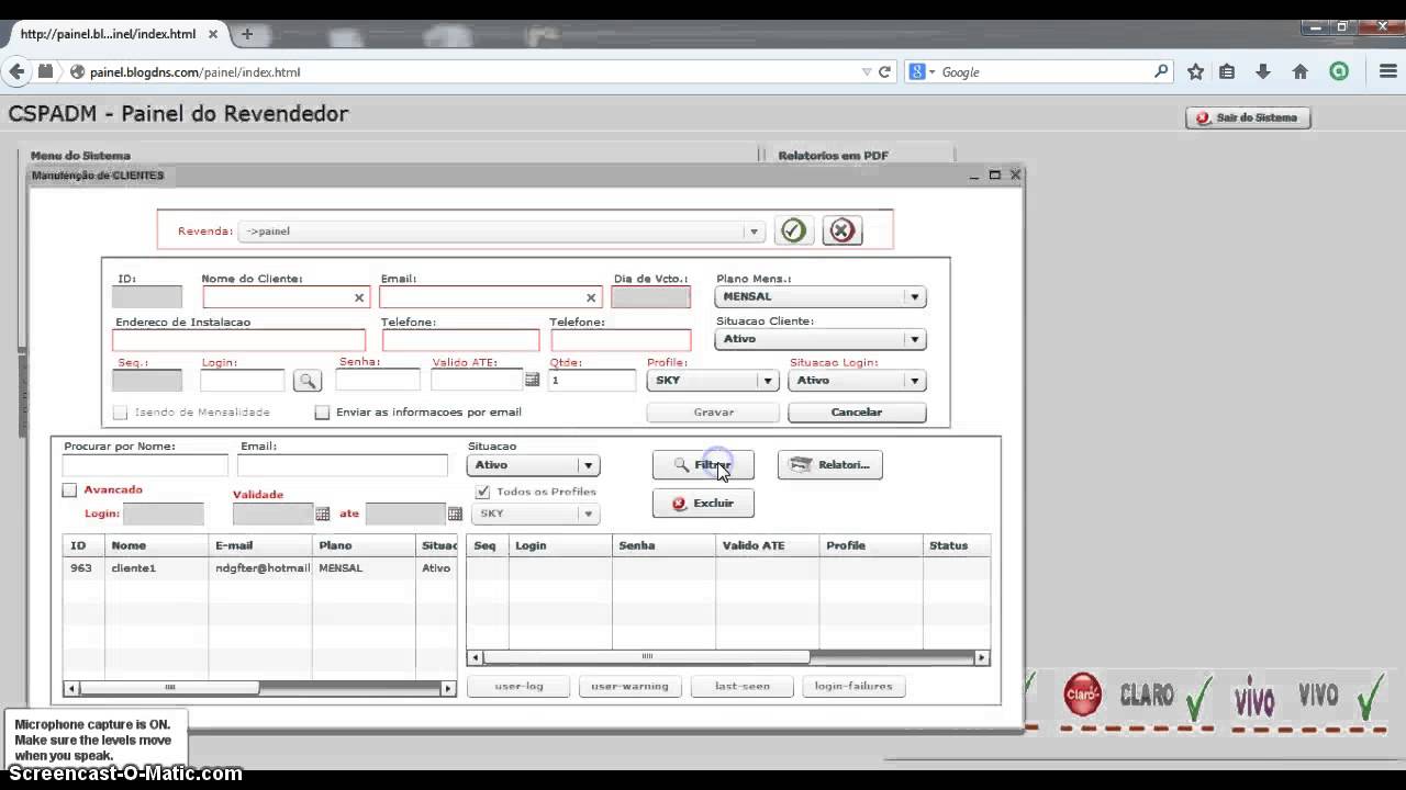como criar login no painel csp - YouTube