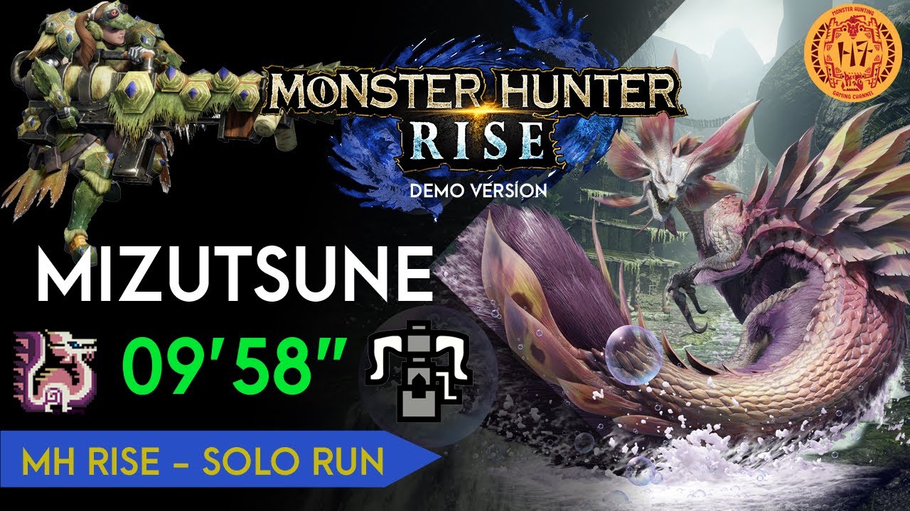 MIZUTSUNE - HEAVY BOWGUN SOLO 09'58" | MONSTER HUNTER RISE (DEMO VER ...