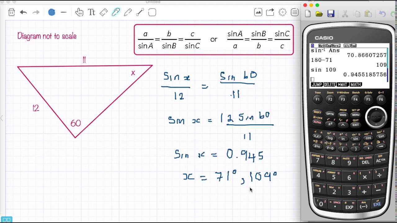 Missing angle 2 sine rule - YouTube