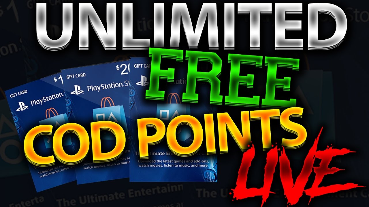 🔴 [LIVE] FREE PSN CODES | UNLIMITED COD POINTS - YouTube