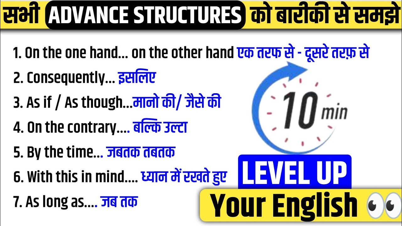 Important Structures for Spoken English| सबसे ज्यादा उपयोग होने वाले ...