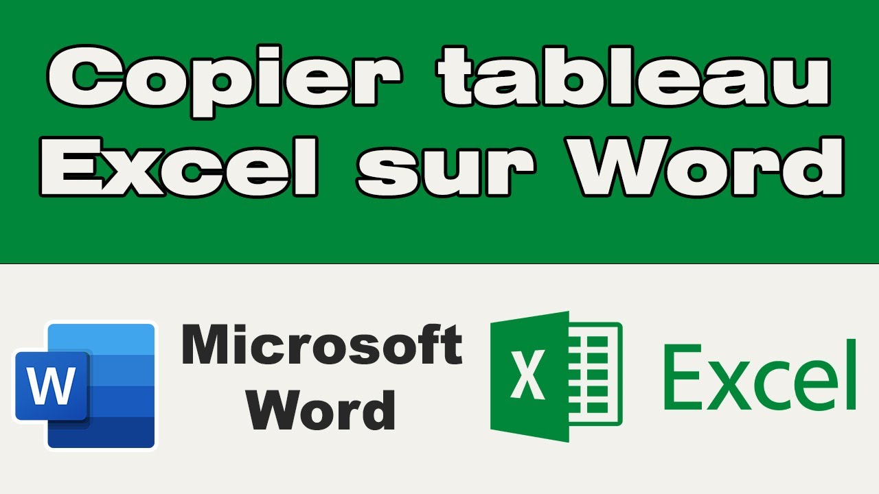 Comment copier un tableau Excel sur Word - YouTube
