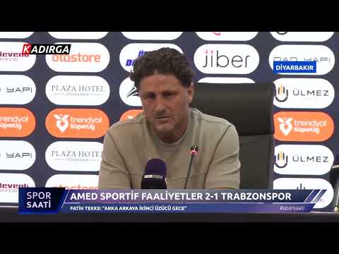 Amed Sportif Faaliyetler 2-1 Trabzonspor | Fatih Tekke: ‘'Arka Arkaya İkinci Üzücü Gece”