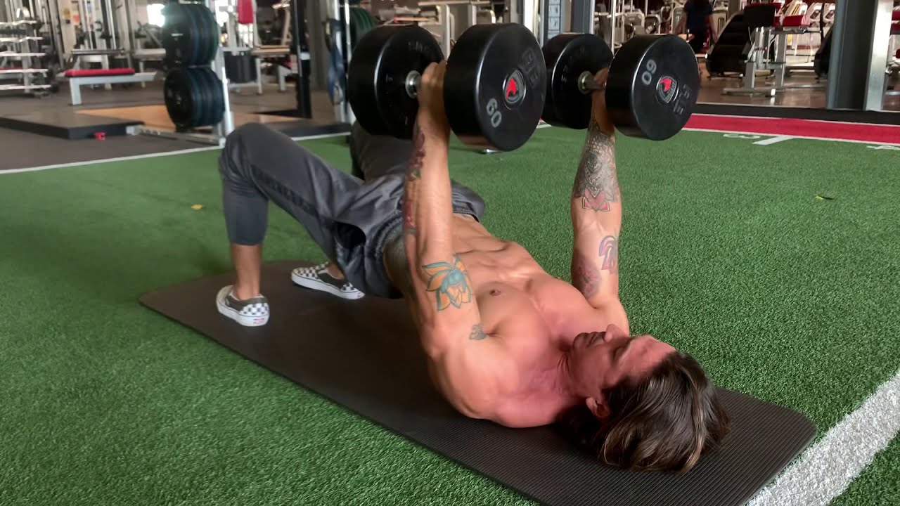 Glute Bridge Db Floor Press - YouTube