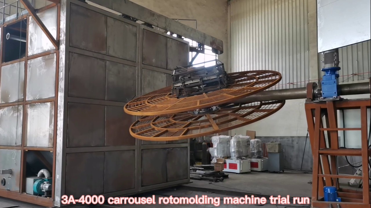 Rotational Moulding machine 3A-4000 trial run video - YouTube