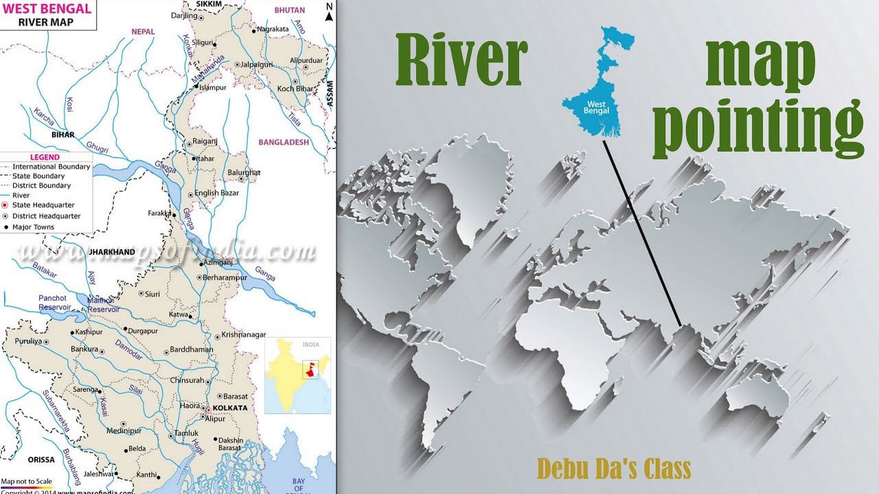 Map Pointing of West Bengal Rivers II Class IX II Geography II WBBSE ...